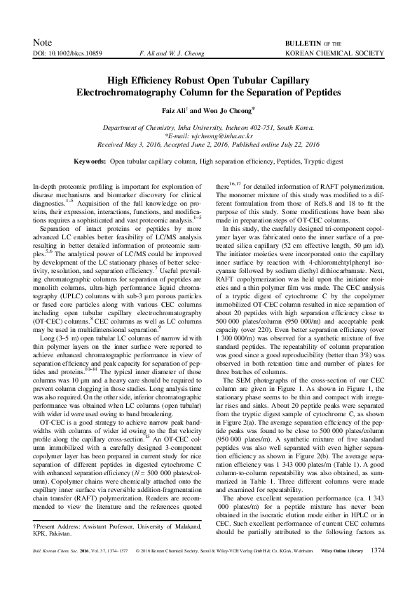 (PDF) High Efficiency Robust Open Tubular Capillary ...