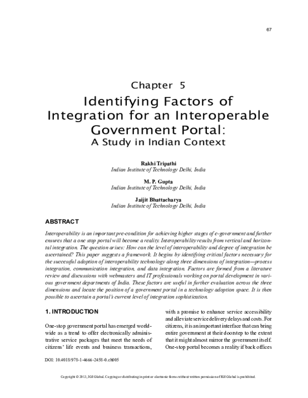 (PDF) Identifying Factors of Integration for an Interoperable ...