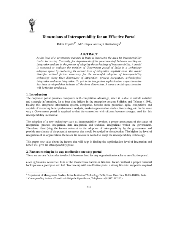 (PDF) Dimensions of interoperability for an effective portal
