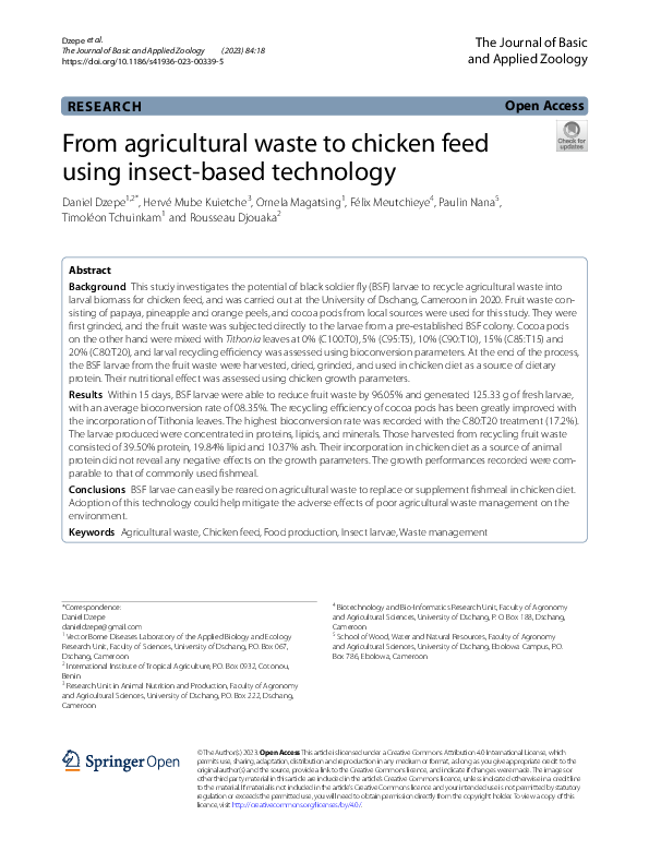 (PDF) Insect-Based Recycling of Agricultural Waste