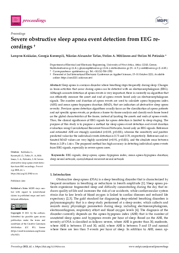 (PDF) Severe obstructive sleep apnea event detection from EEG recordings
