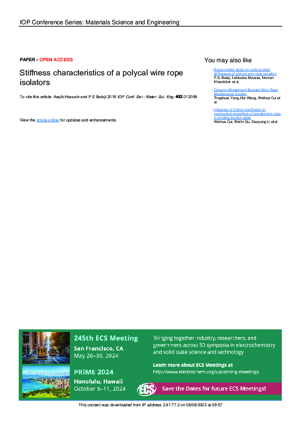 (PDF) Stiffness characteristics of a polycal wire rope isolators
