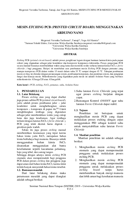 (PDF) Mesin Etching PCB (Printed Circuit Board) Menggunakan Arduino Nano