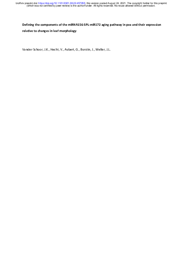 (PDF) Defining the components of the miRNA156-SPL-miR172 aging pathway ...