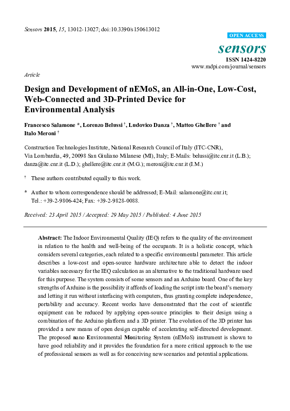 (PDF) Design and Development of nEMoS, an All-in-One, Low-Cost, Web ...