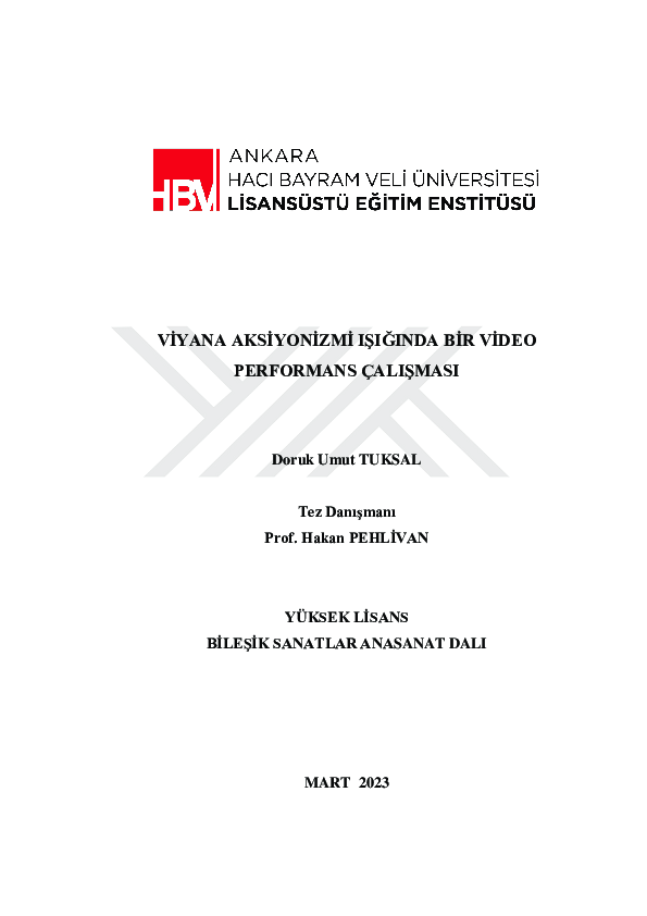 (PDF) A video performance inspired by Vienna Actionism
