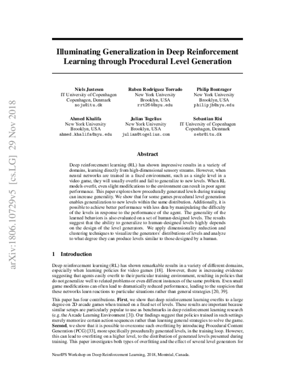 Pdf Illuminating Generalization In Deep Reinforcement Learning