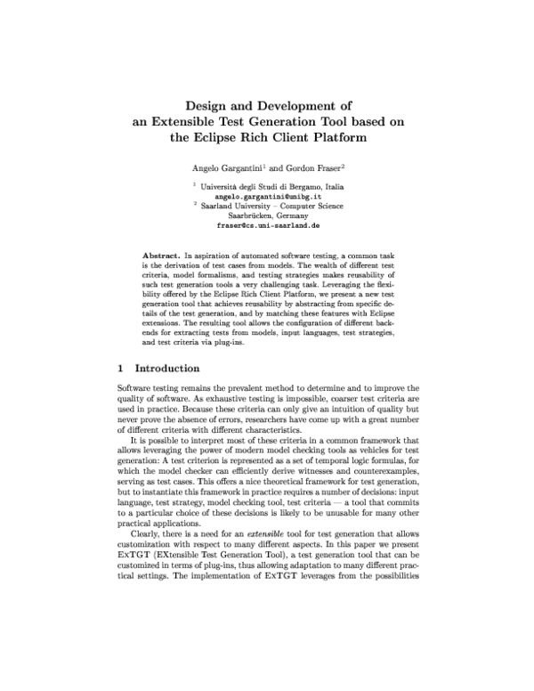 (PDF) Design and Development of an Extensible Test Generation Tool ...