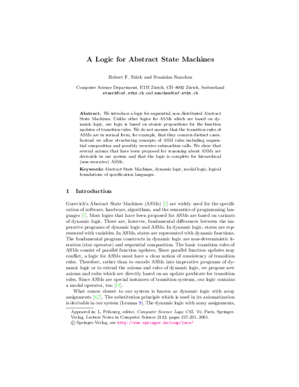 (PDF) Abstract State Machines 2003