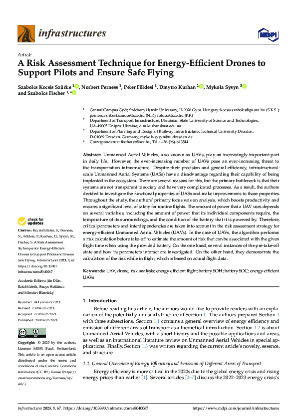 (PDF) A Risk Assessment Technique for Energy-Efficient Drones to ...