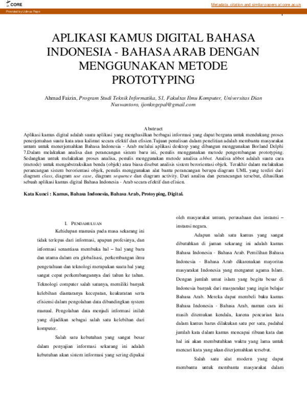 (PDF) Aplikasi Kamus Digital Bahasa Indonesia - Bahasa Arab Dengan ...