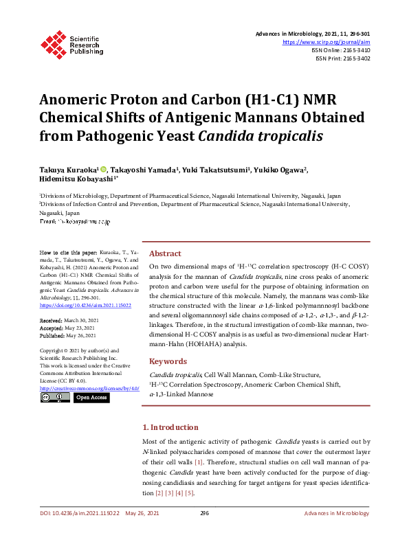 (PDF) Anomeric Proton and Carbon (H1-C1) NMR Chemical Shifts of ...