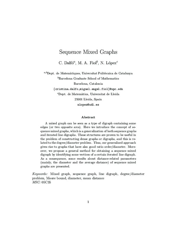 (PDF) Sequence mixed graphs