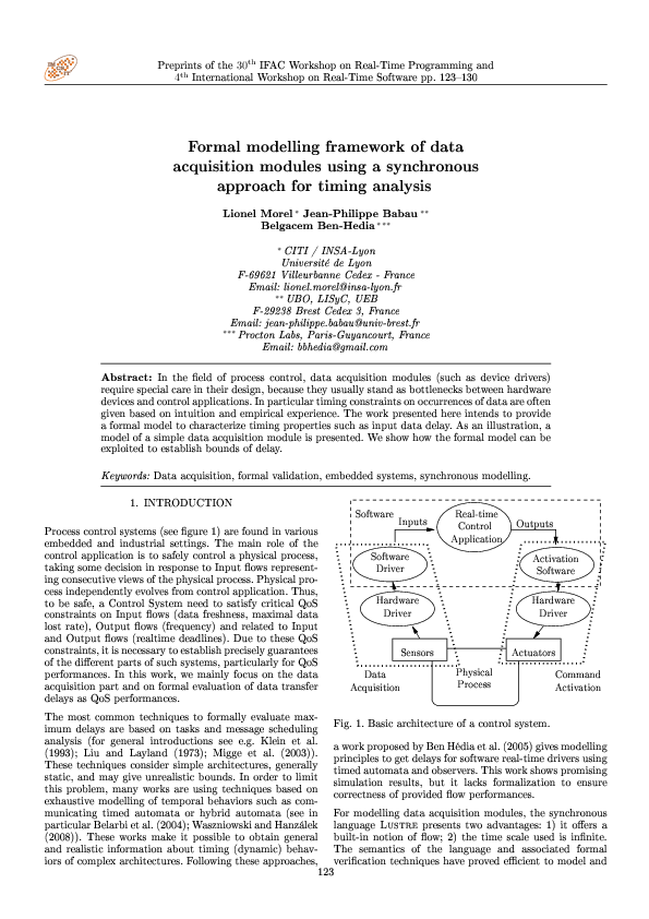 (PDF) Formal modelling framework of data acquisition modules using a synchronous approach for ...
