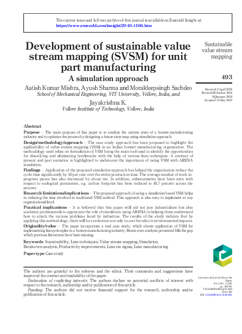 (PDF) Development of sustainable value stream mapping (SVSM) for unit ...