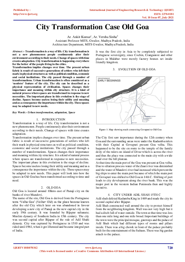(PDF) City Transformation Case Old Goa