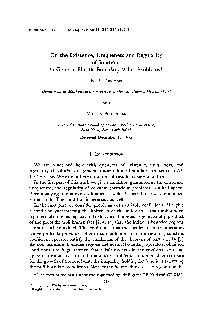 Pdf On The Existence Uniqueness And Regularity Of Solutions To General Elliptic Boundary