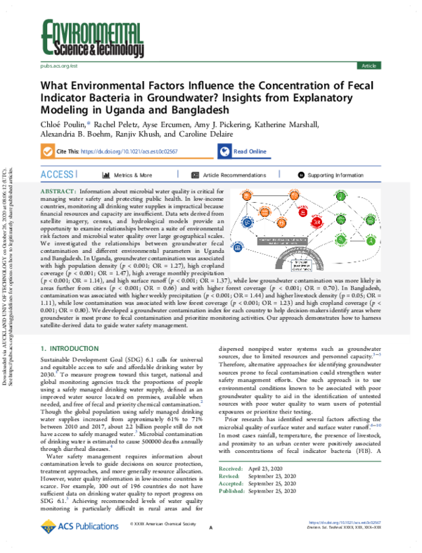 (PDF) What Environmental Factors Influence the Concentration of Fecal Indicator Bacteria in ...