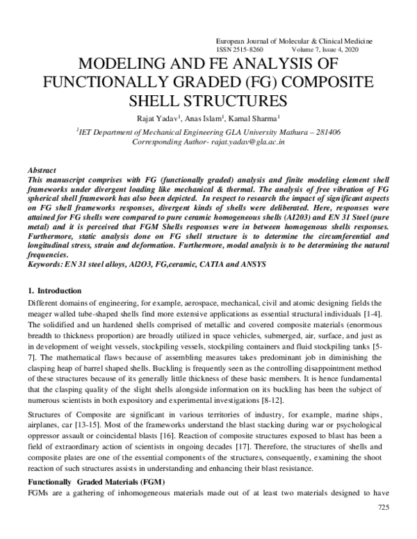 (PDF) Modeling and Fe Analysis of Functionally Graded (FG) Composite Shell Structures