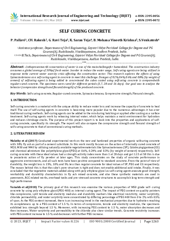 Pdf Self Curing Concrete