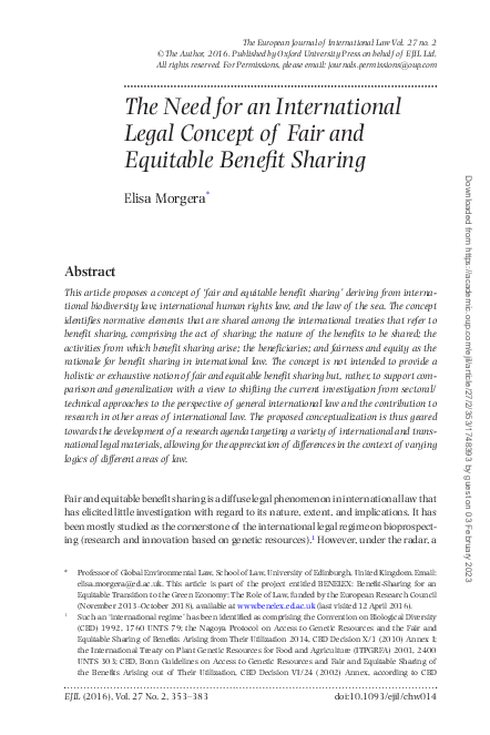(PDF) The Need for an International Legal Concept of Fair and Equitable ...
