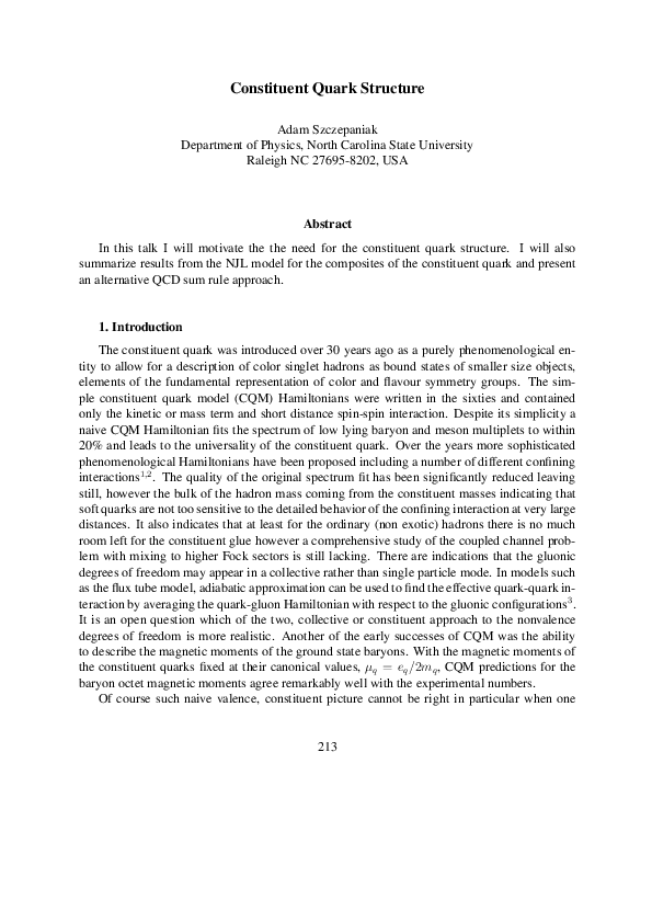 (PDF) On the constituent quark structure
