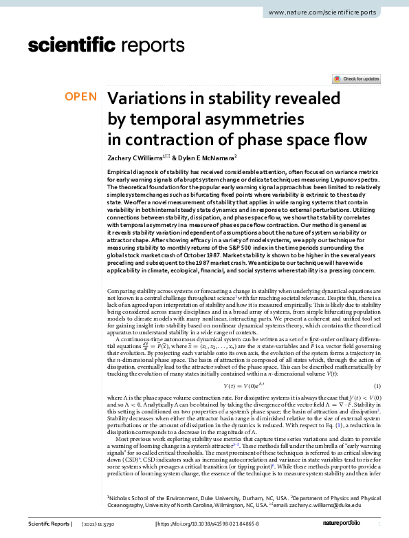 (PDF) Variations in stability revealed by temporal asymmetries in ...