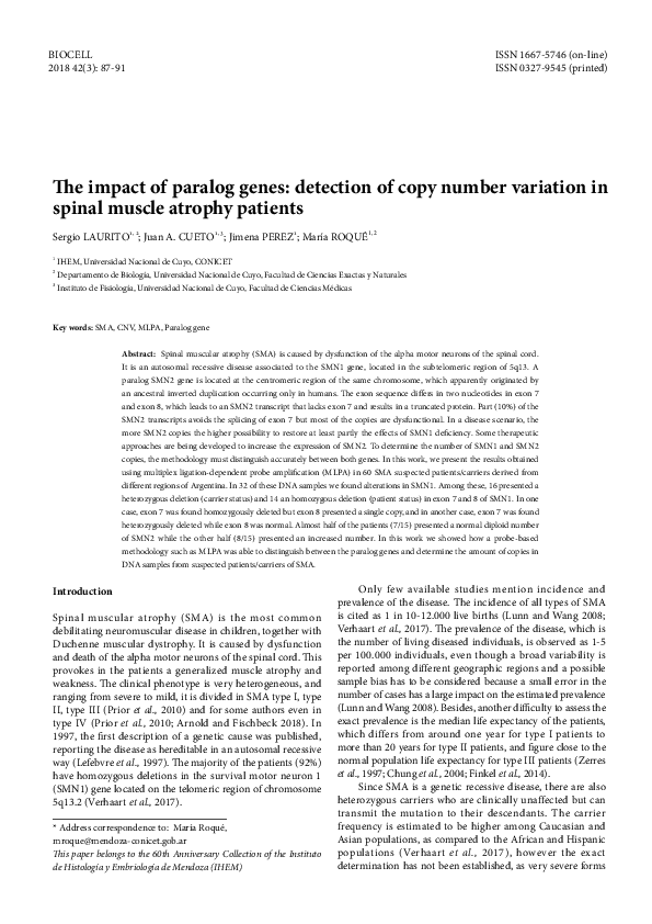 (PDF) The impact of paralog genes: detection of copy number variation in spinal muscle atrophy ...