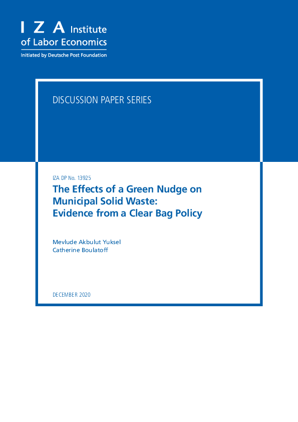 (PDF) The effects of a green nudge on municipal solid waste: Evidence ...