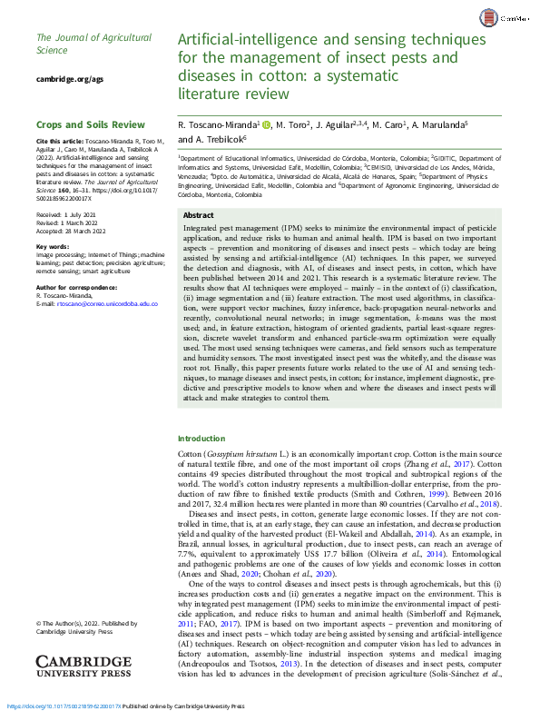 (PDF) Artificial-intelligence and sensing techniques for the management ...