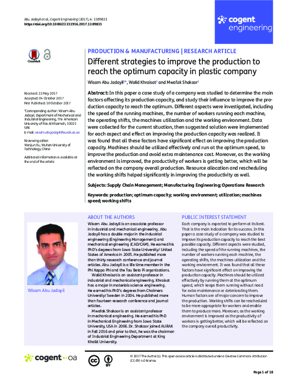 (PDF) Different strategies to improve the production to reach the ...
