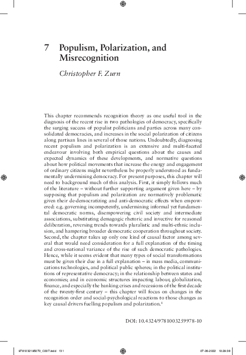 (PDF) Populism, Polarization, and Misrecognition
