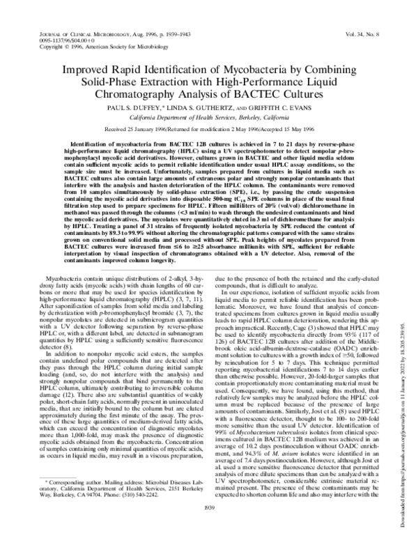 (PDF) Solid-Phase Extraction with High-Performance Liquid Chromatography Analysis