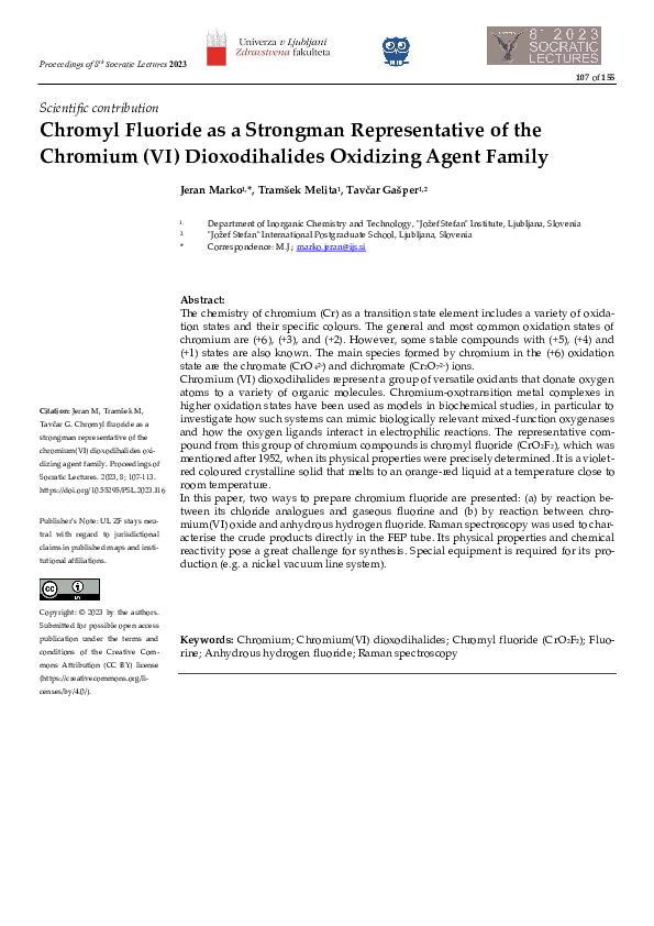 (PDF) Chromyl Fluoride as a Strongman Representative of the Chromium ...