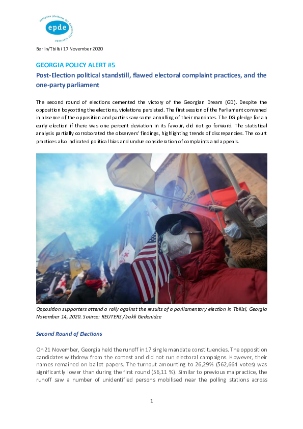 (PDF) Georgia Policy Alert #5 - Post-Election political standstill ...