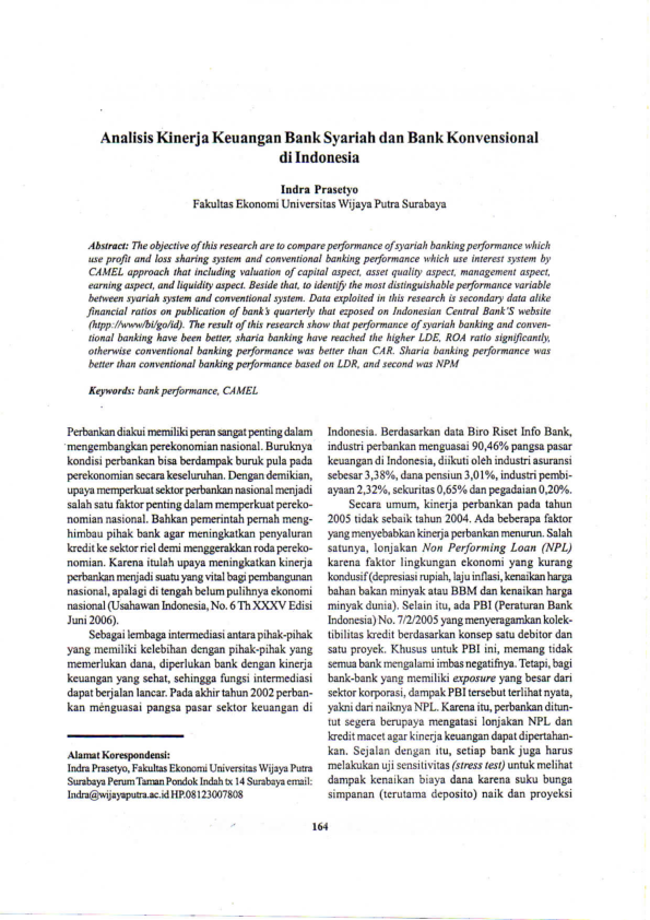 (PDF) Analisis Kinerja Keuangan Bank Syariah dan Bank Konvensional di Indonesia