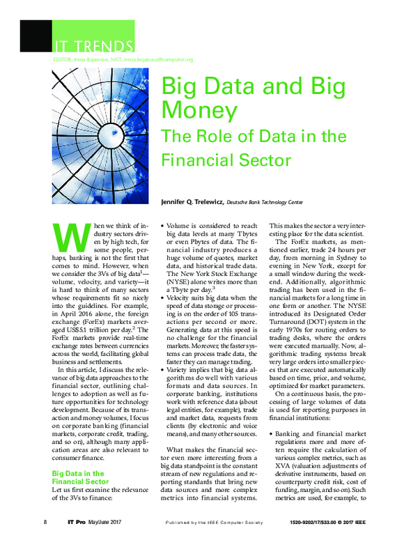 (PDF) Big Data and Big Money: The Role of Data in the Financial Sector