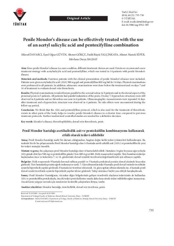 (PDF) Penile Mondor's disease can be effectively treated with the use ...