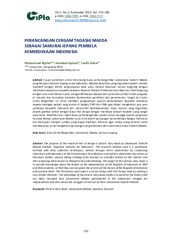 (PDF) Perancangan Cergam Tadashi Maeda sebagai Samurai Jepang Pembela ...