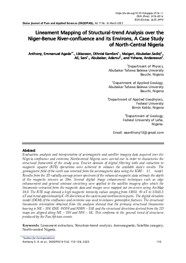 (PDF) Lineament mapping of structural-trend analysis over the Niger ...