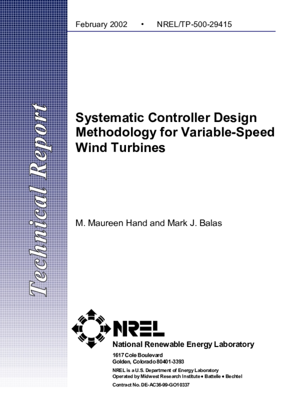 (PDF) Systematic Controller Design Methodology for Variable-Speed Wind Turbines