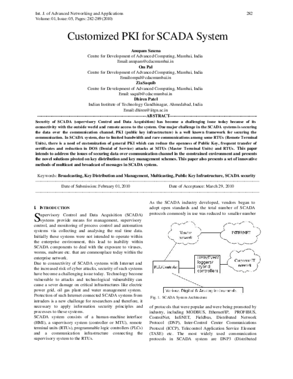 (PDF) Customized PKI for SCADA System | Om Pal - Academia.edu