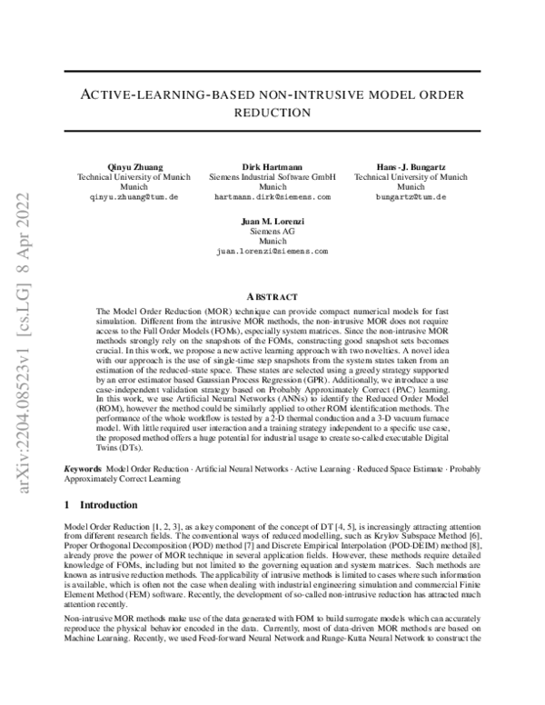(PDF) Active-learning-based non-intrusive Model Order Reduction | Qinyu Zhuang - Academia.edu