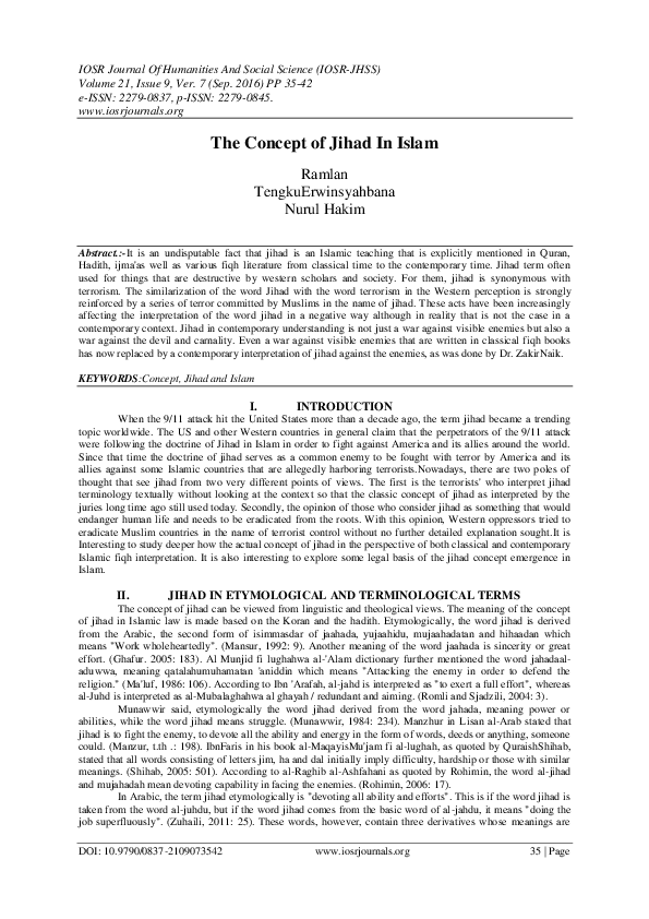 (PDF) The Concept of Jihad In Islam