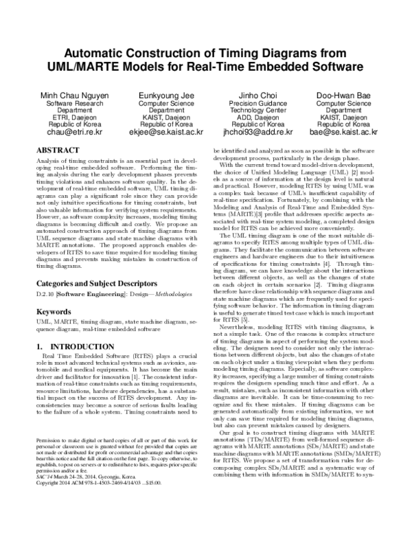 Pdf Automatic Construction Of Timing Diagrams From Umlmarte Models For Real Time Embedded 3840