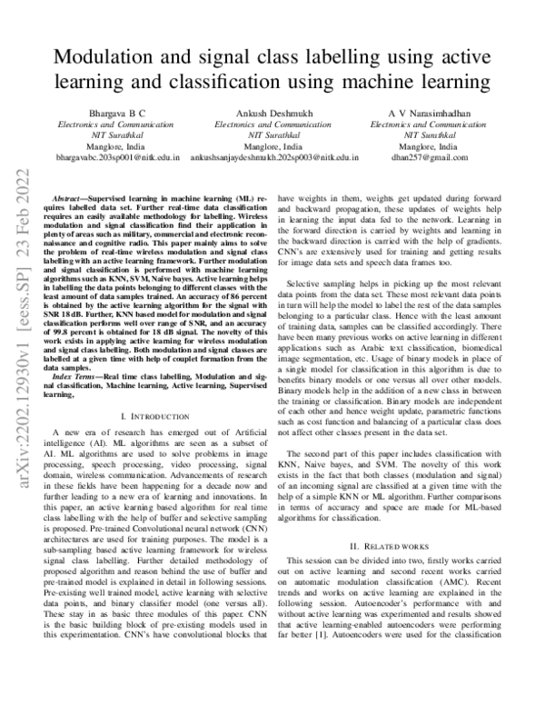 (PDF) Modulation and signal class labelling using active learning and classification using ...