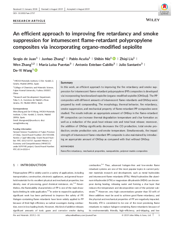 (PDF) An efficient approach to improving fire retardancy and smoke ...