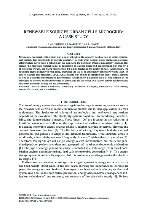 (PDF) Renewable sources urban cells microgrid: A case study