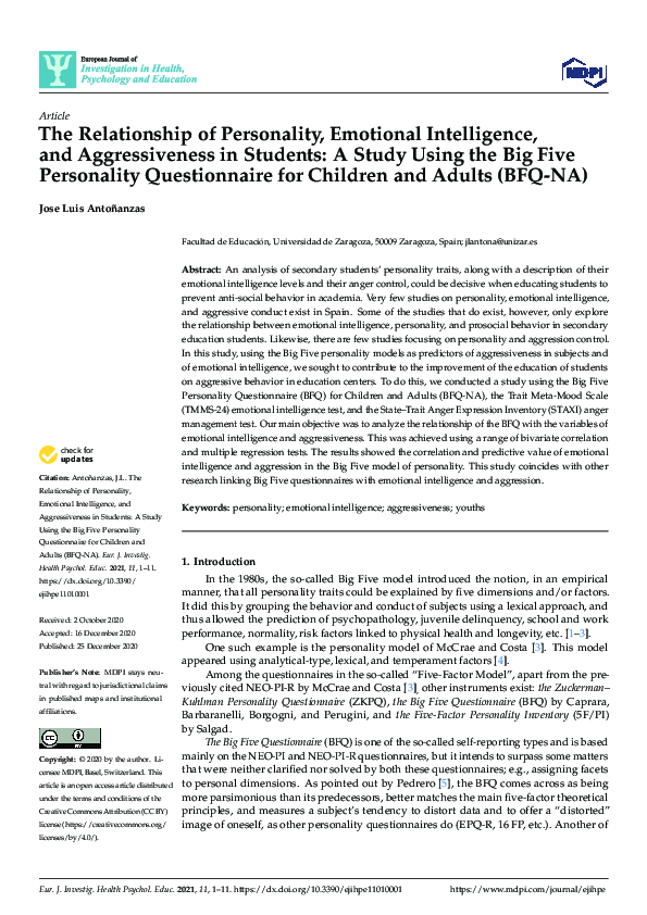 (PDF) The Relationship of Personality, Emotional Intelligence, and ...