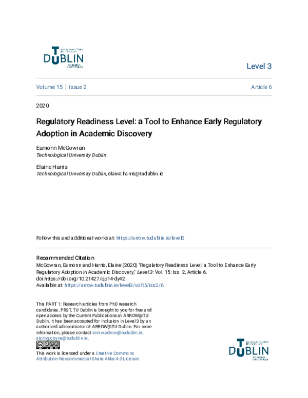 (PDF) Regulatory Readiness Level: a Tool to Enhance Early Regulatory ...